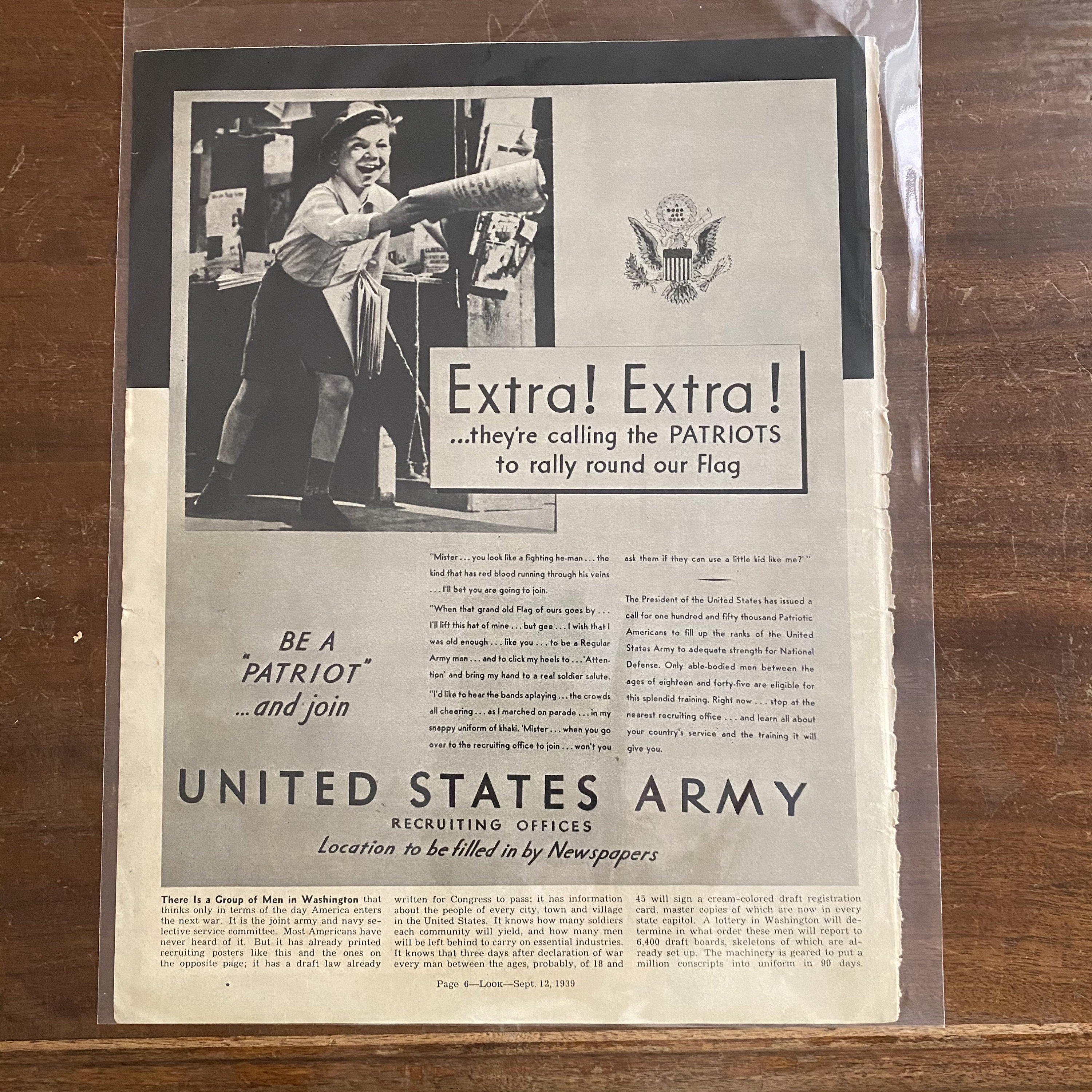 Original 1939 United States Army Recruiting Advertisement - Etsy