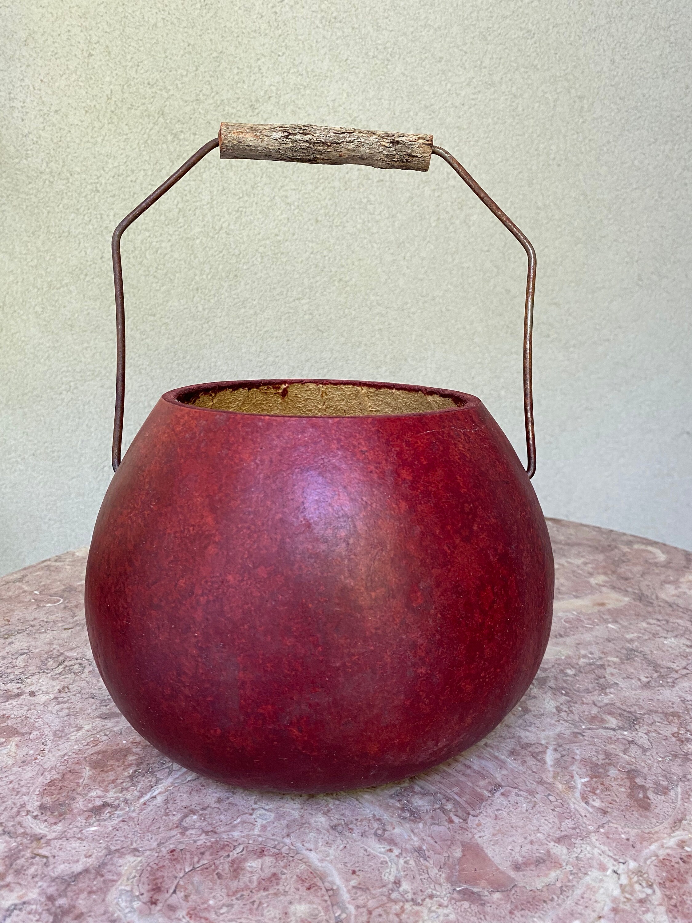 Red Gourd Made Into a Basket - Etsy