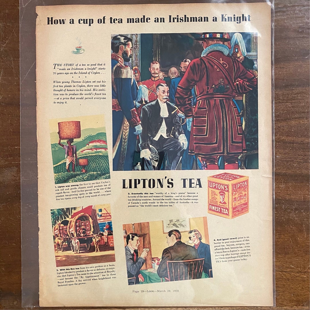 Original 1938 Lipton's Tea Magazine Advertisement - Etsy