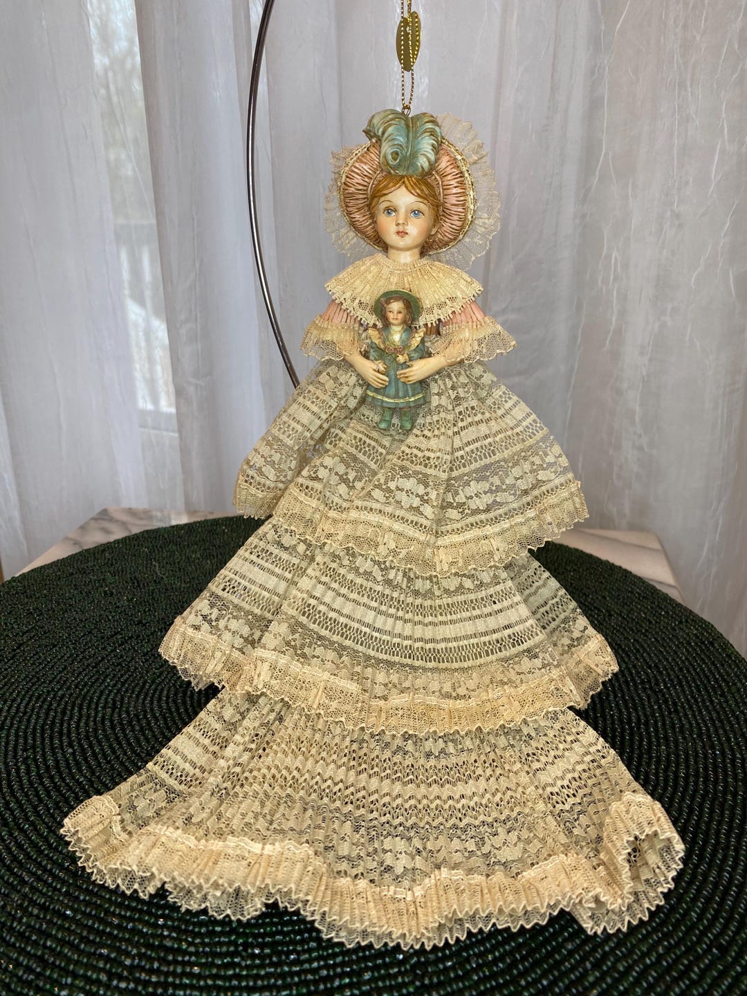 Vintage Louis Nichole Victorian Angel With Child Large Lace Angel ...