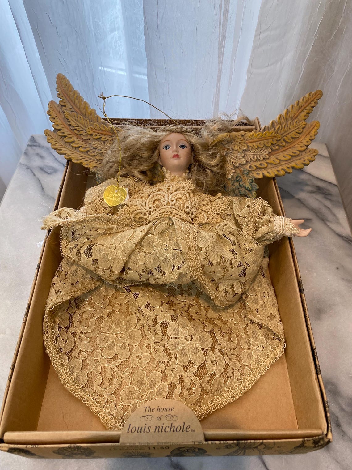 Louis Nichole Victorian Lace Angel Tree Topper Boxed Christmas Angel ...