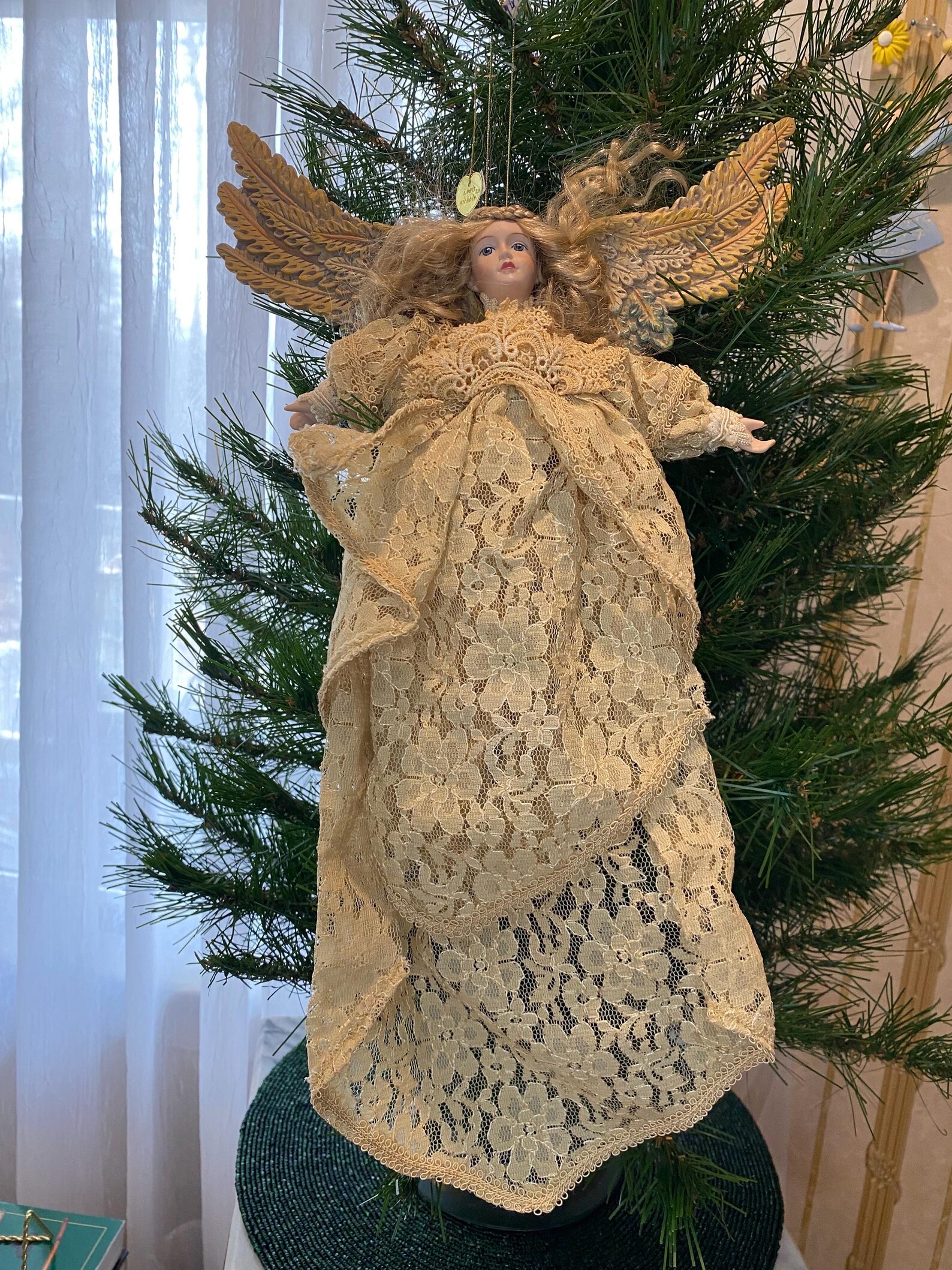 Louis Nichole Victorian Lace Angel Tree Topper Boxed Christmas Angel ...