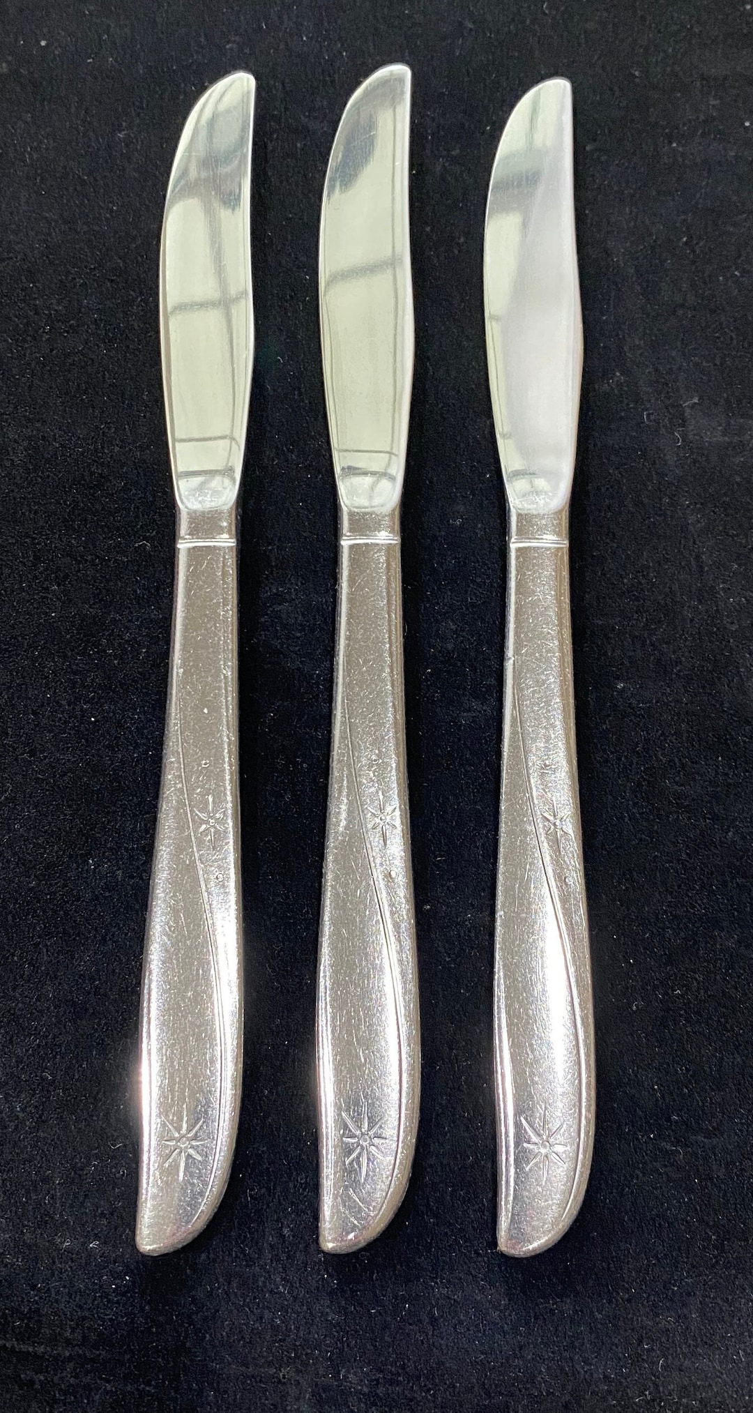 Twin Star Stainless by Oneida Silver 3 Solid Handle Knives Oneida ...