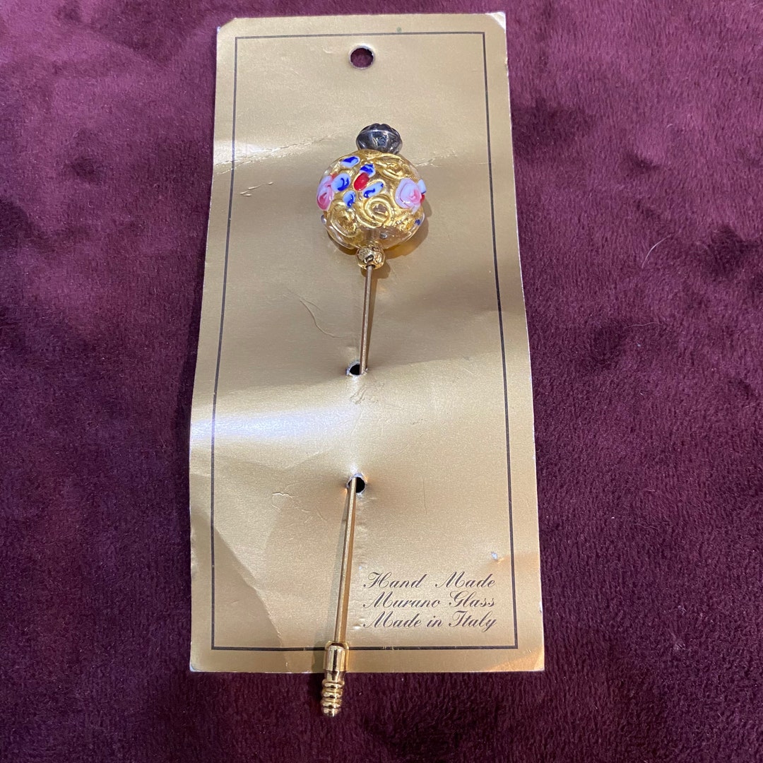 Vintage Murano Glass Hat Pin Stick Pin - Etsy