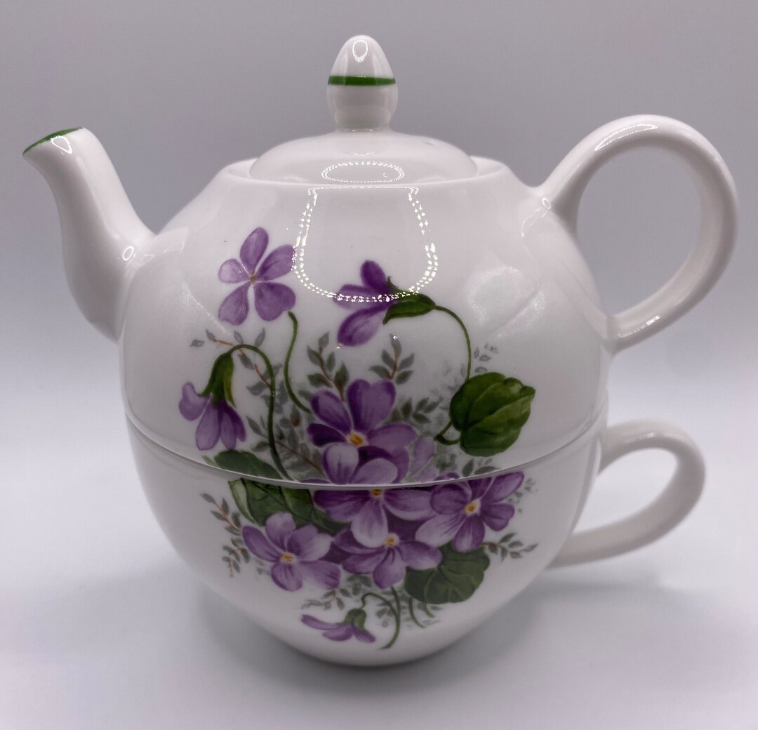 Vintage Lane End Pottery Tea for One Fine Bone China With Violets - Etsy