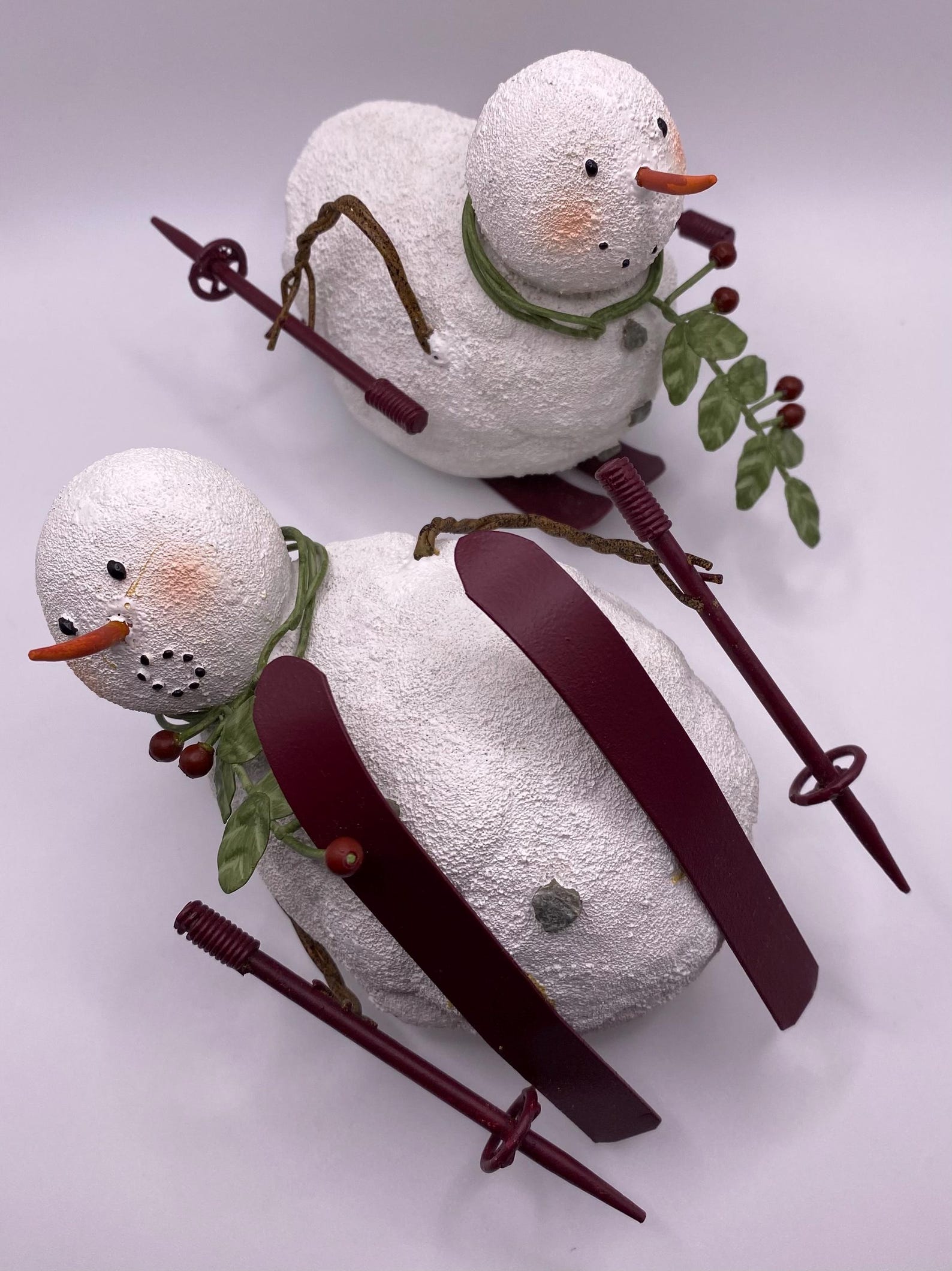 Set of 2 Snowman Figurines Made by FORESIDE, Gorham Maine - Etsy
