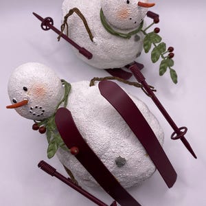 Set of 2 Snowman Figurines Made by FORESIDE, Gorham Maine - Etsy