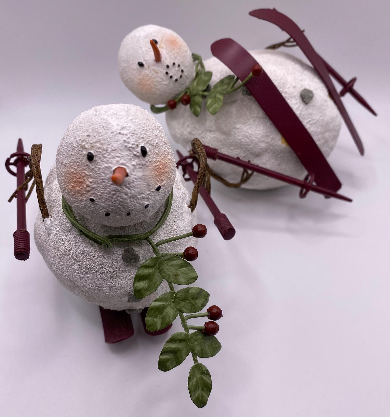 Set of 2 Snowman Figurines Made by FORESIDE, Gorham Maine - Etsy
