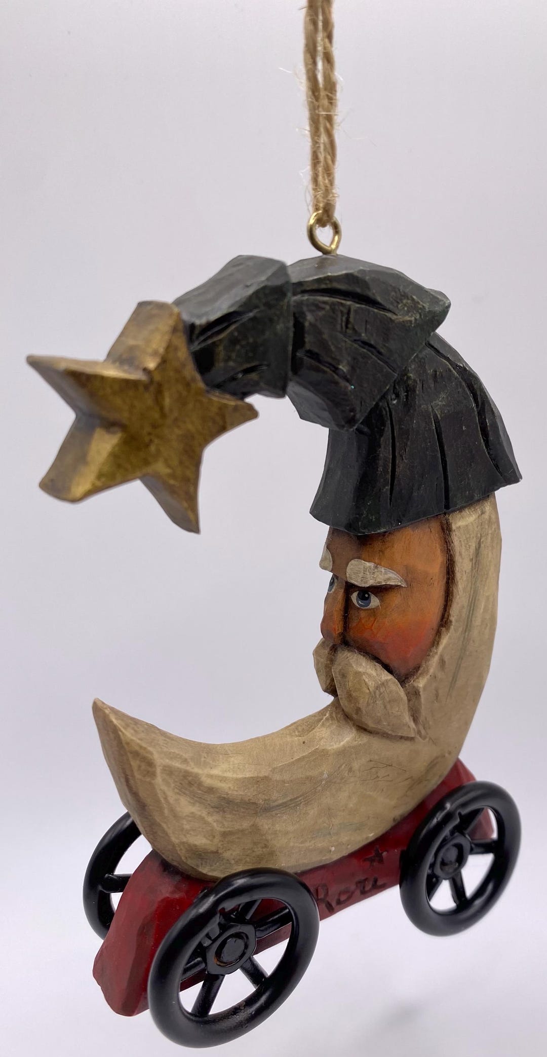 Vintage Christmas Santa Christmas Tree Moon Cresent Ornament by Lori ...