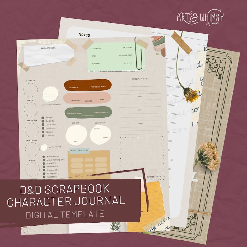 Scrapbook Dnd 5e Campaign Journal/ Character Journal PDF/ Dungeons and ...