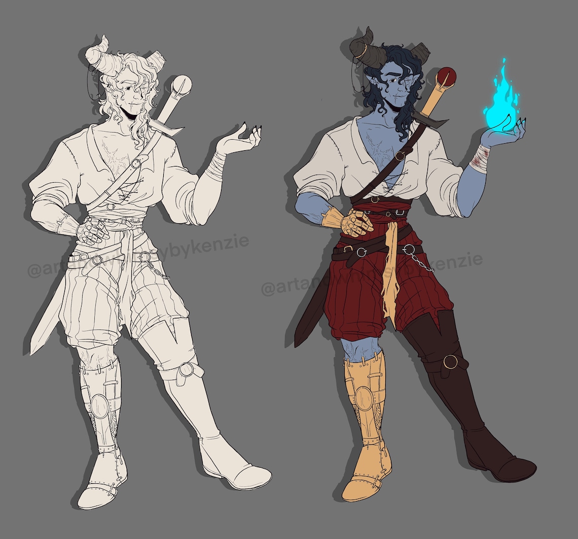 Custom Line Art Dnd Character Design: Fantasy TTRPG Digital ...