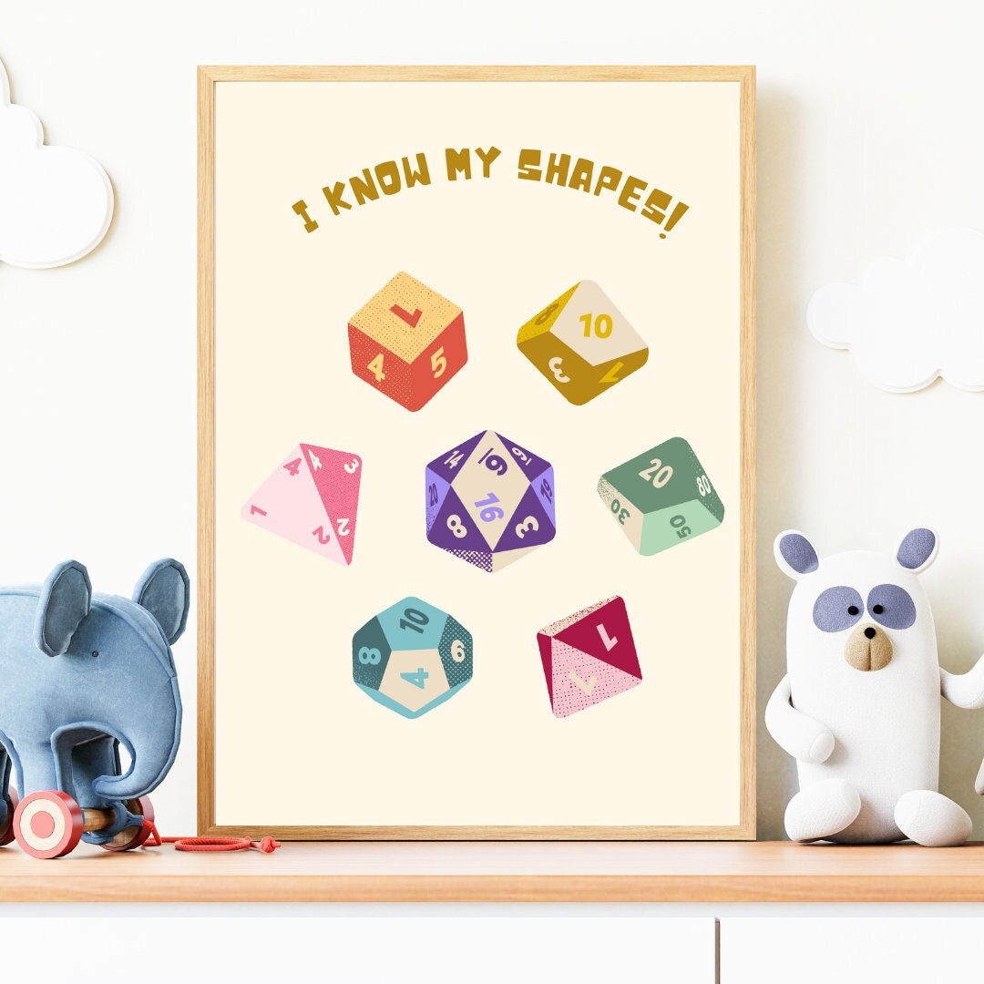 I Know My Shapes DIGITAL DOWNLOAD/ Playroom Wall Printable, Dnd Poster ...