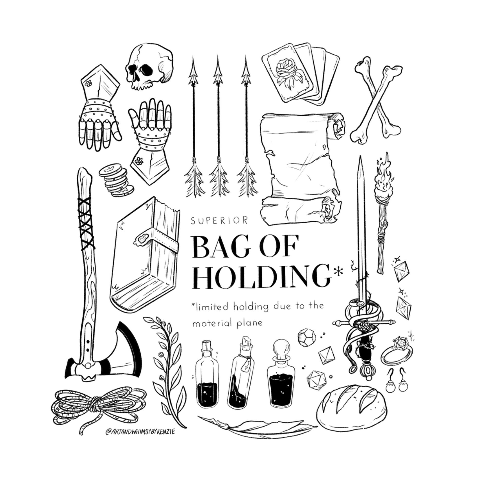 Bag of Holding Tote Bag/inspired by the Dnd Bag of Holding/ D&D Gifts ...
