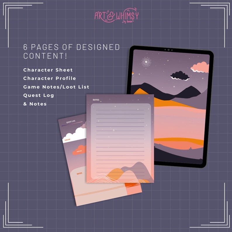 Dusk Character Journal Dnd 5e Campaign Journal/pdf Dungeons and Dragons ...