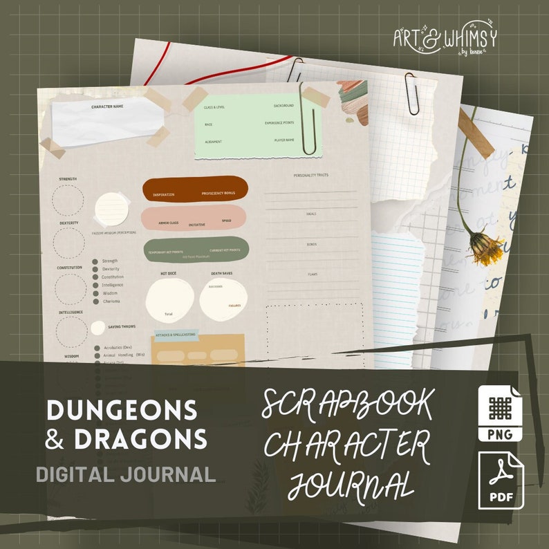 Scrapbook Dnd 5e Campaign Journal/ Character Journal PDF/ Dungeons and ...