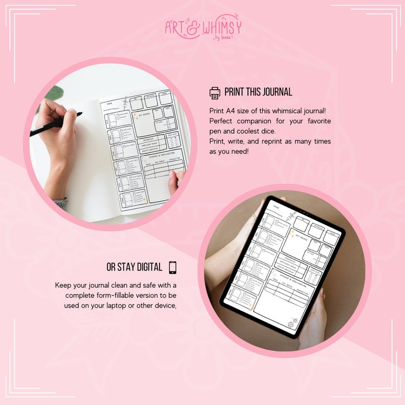 Handdrawn Dnd 5e Campaign Journal/ Character Journal - Etsy