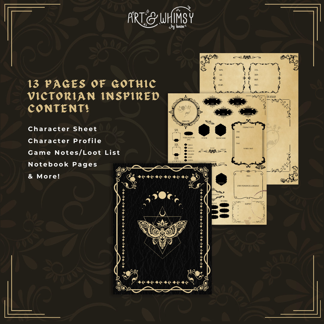 Victorian Gothic Dnd 5e Campaign Journal/pdf Dnd Character Journal ...