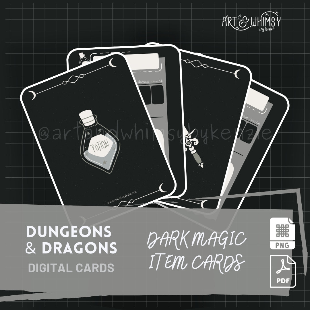 Dnd 5e Printable Fillable Custom Item Cards/digital TTRPG Cards/rpg ...