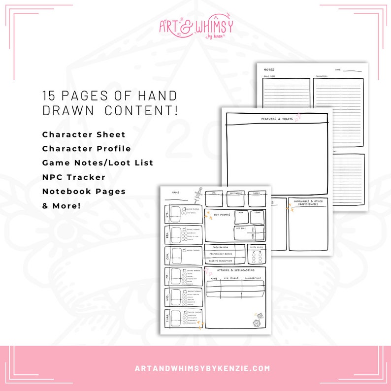 Handdrawn Dnd 5e Campaign Journal/ Character Journal - Etsy