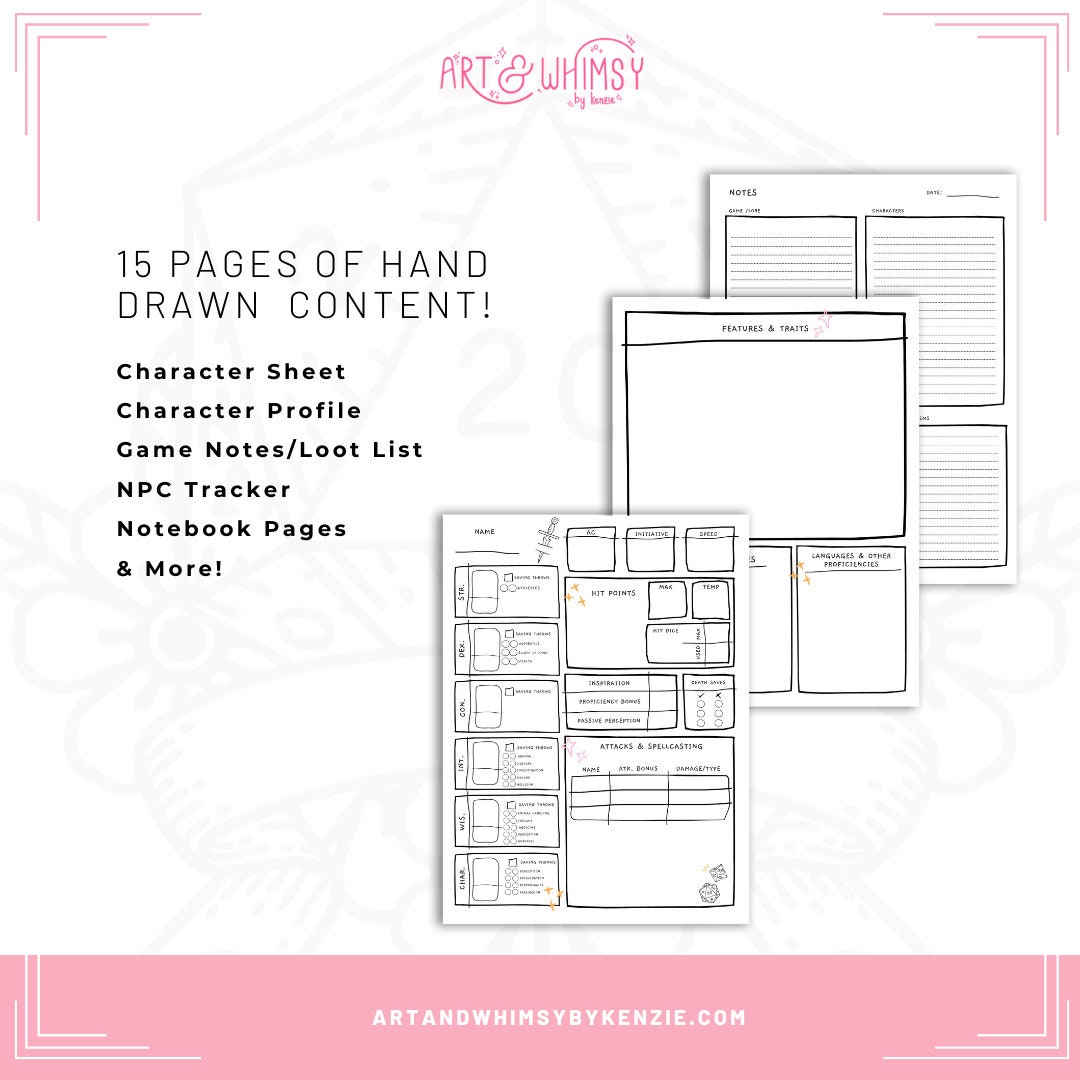 Handdrawn Dnd 5e Campaign Journal/ Character Journal - Etsy