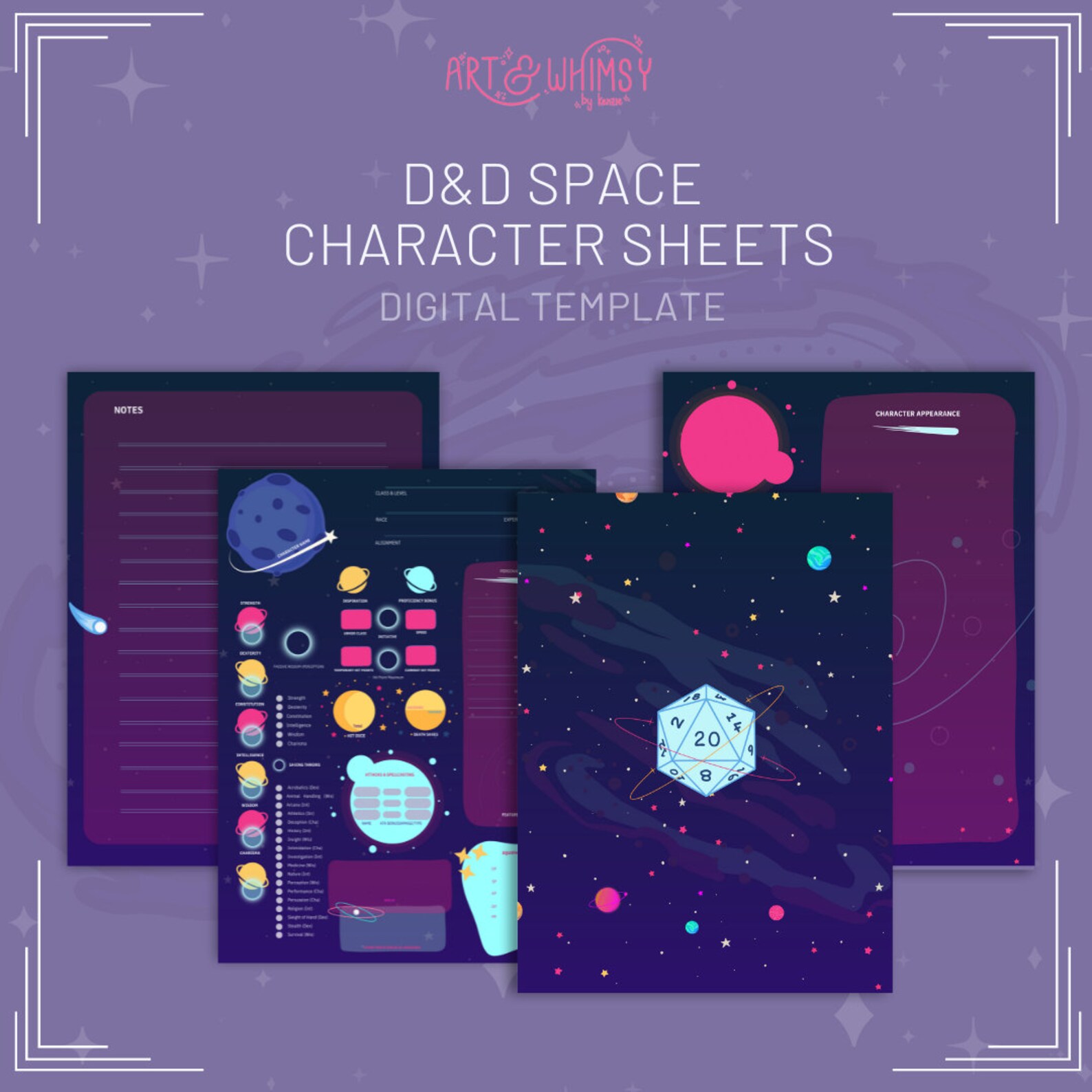 Space Dnd 5e Character Journal: Printable Campaign Sheet (PDF) - Etsy