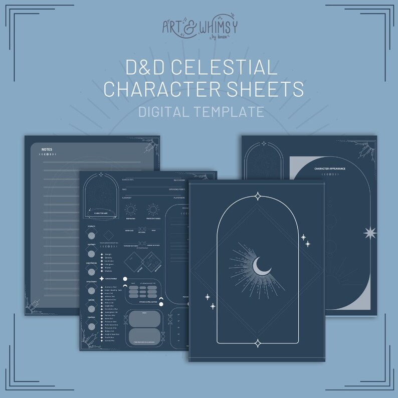 Celestial Dnd 5e Character Journal: Moon & Stars (PDF) - Etsy