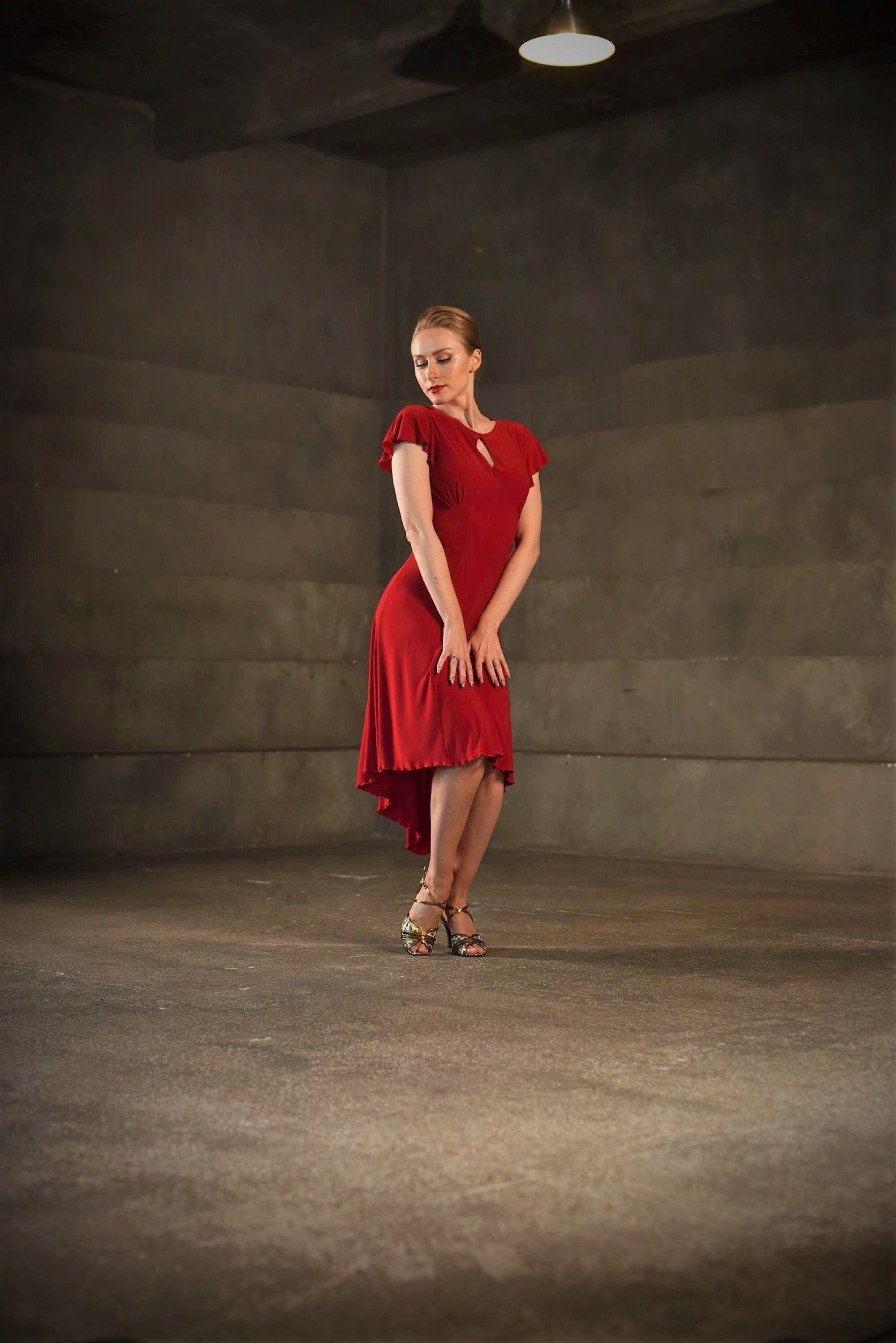 Red Tango Dress: Butterfly Sleeve Salsa Dance Dress - Etsy