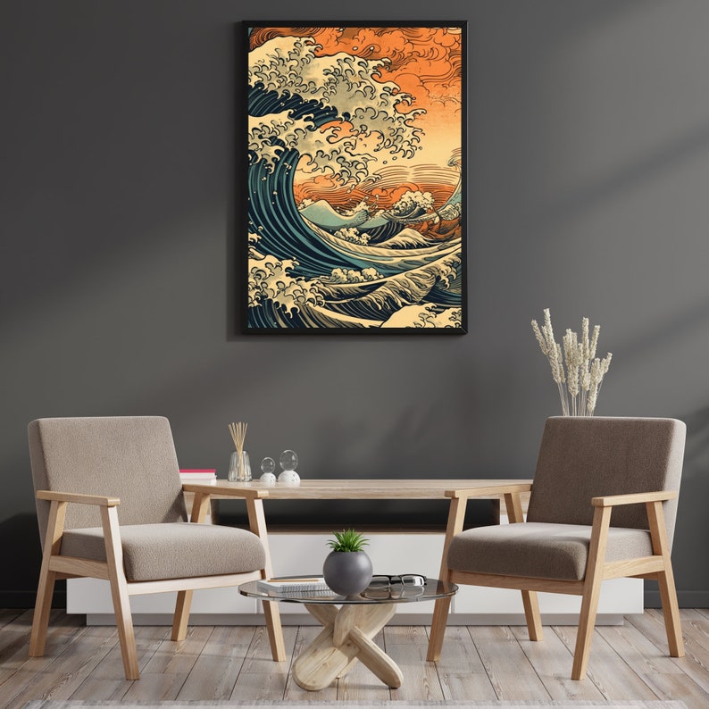 Ukiyo-e Style Ocean Waves 1 - Printable Wall Art, Digital Download ...