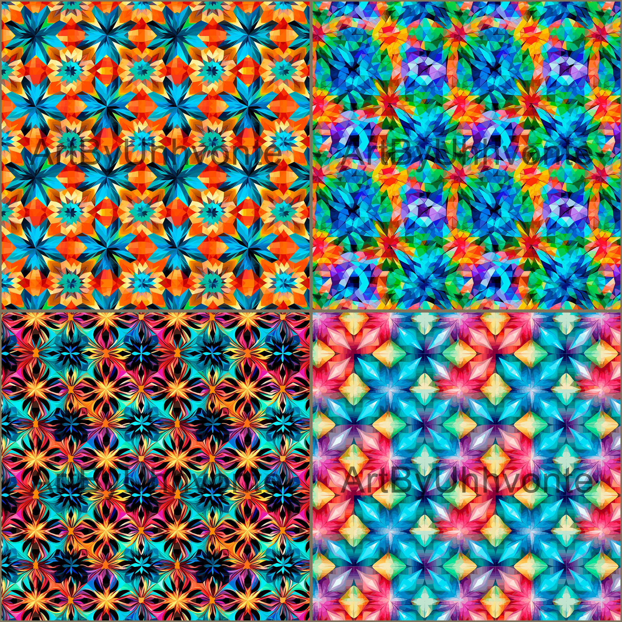 Seamless Patterns for Print, Abstract Kaleidoscope Pattern, Abstract ...