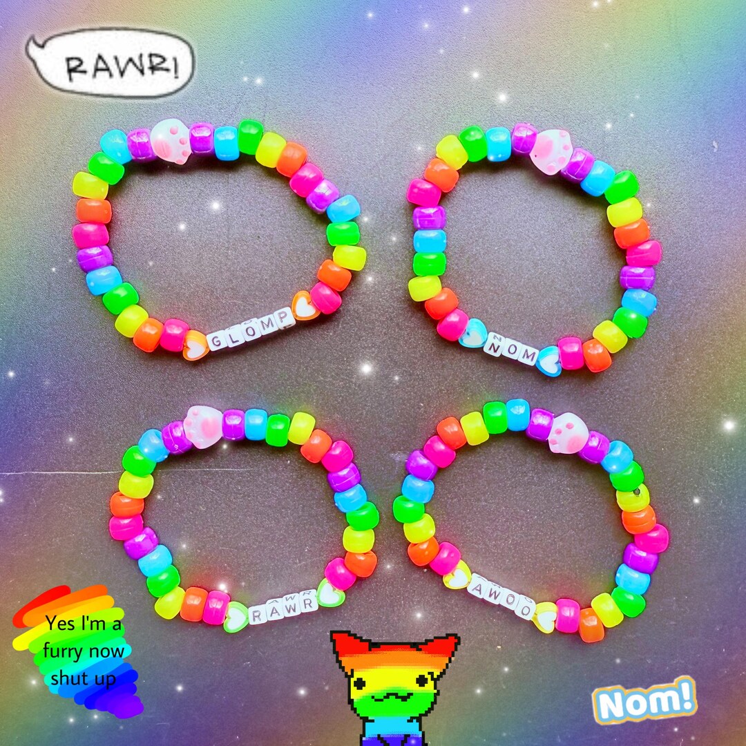 Furry Kandi Singles Set Fursuit Accessories Scene Emo Bracelet Y2K ...