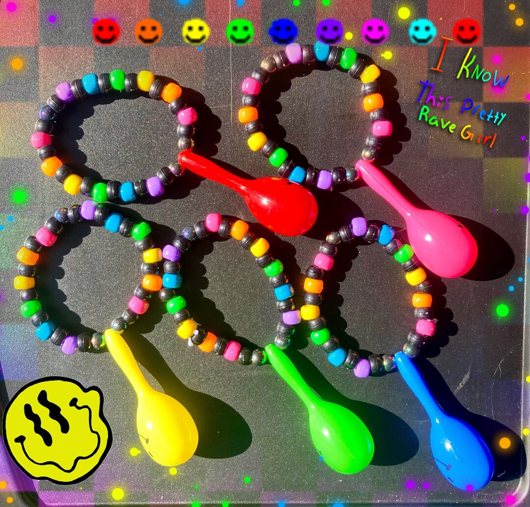 Rave Rainbow Rattle Kandi Single | Y2K Kidcore Scenecore Rawr ...