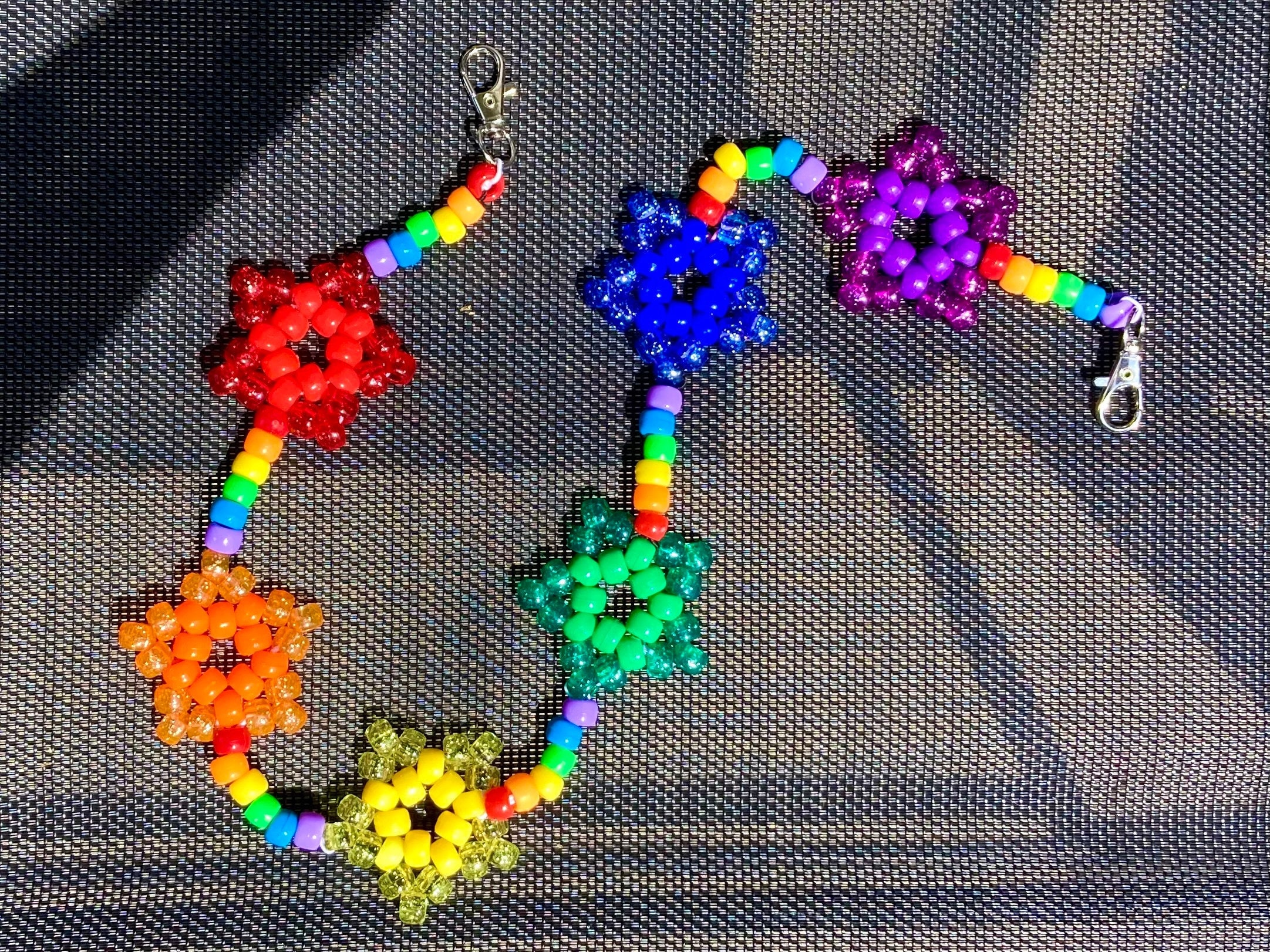 Rainbow Stars Kandi Belt Chain Glitter Scenecore Pride Belt - Etsy