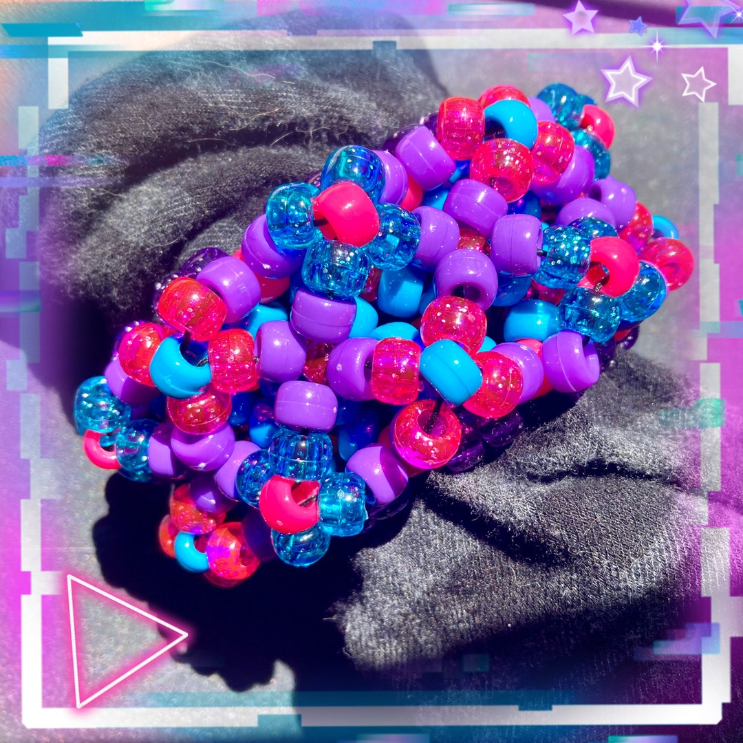 Galaxy Sparkle 3D Kandi Cuff | Space Theme | Bi Pride 3D Bracelet ...