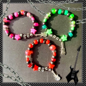 Punk Rock Guitar Kandi Singles Scene Emo Scenecore Kandi Y2K Scenecore ...