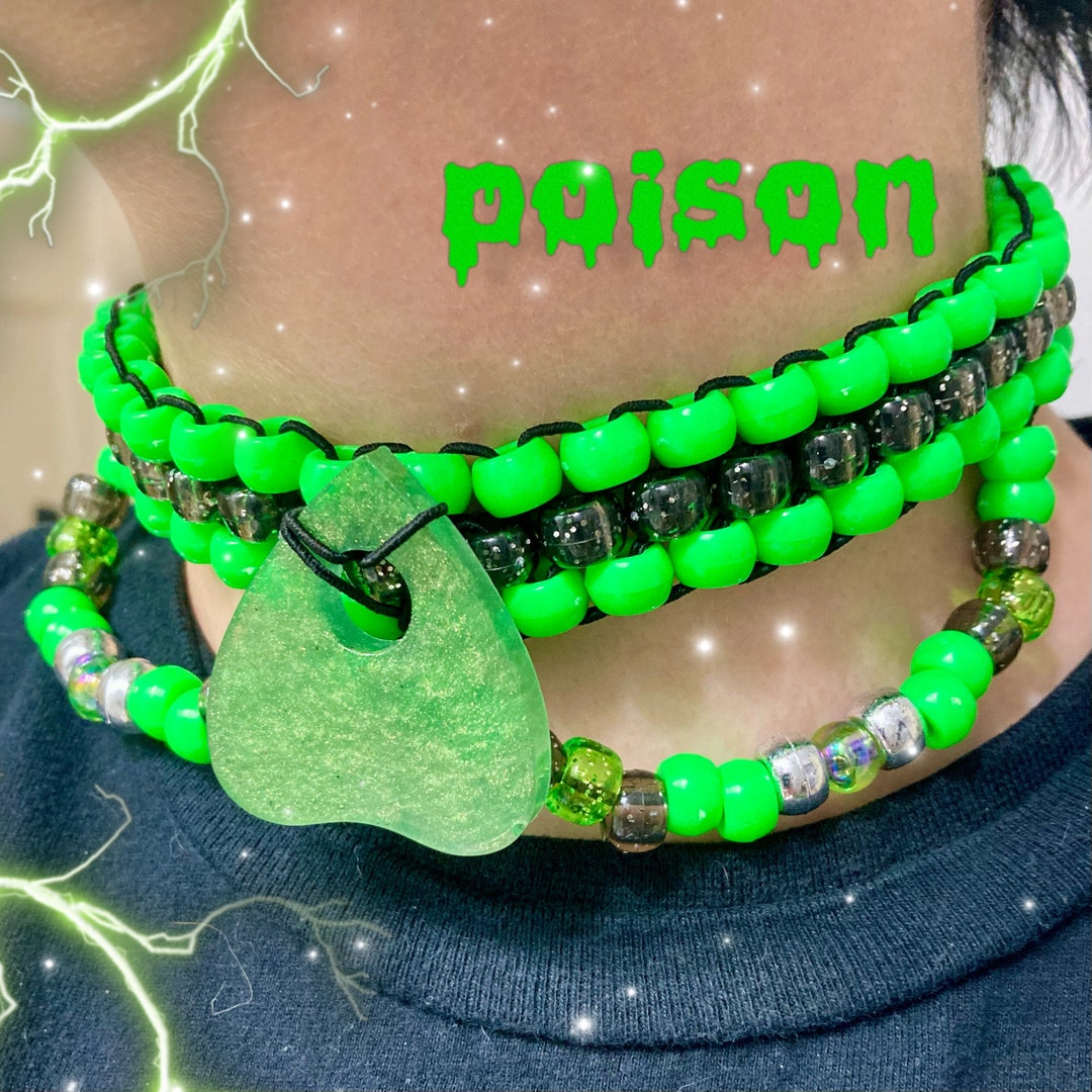 Green Planchette Kandi Choker | Ouija Board Goth Choker |kandi Necklace ...