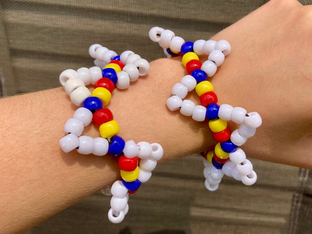 Clowncore Ruffles Kandi Single Set Kidcore primary Colors Bracelet Y2K ...