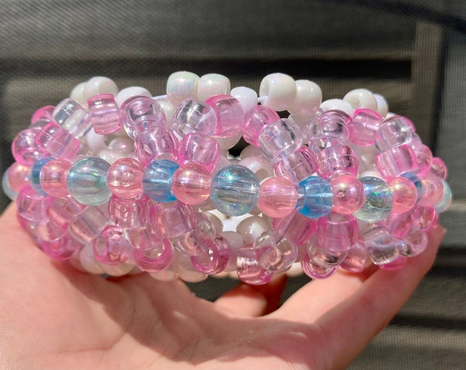 Cotton Candy UFO 3D Kandi Cuff | Transgender Pride | Pink and Blue 3D ...