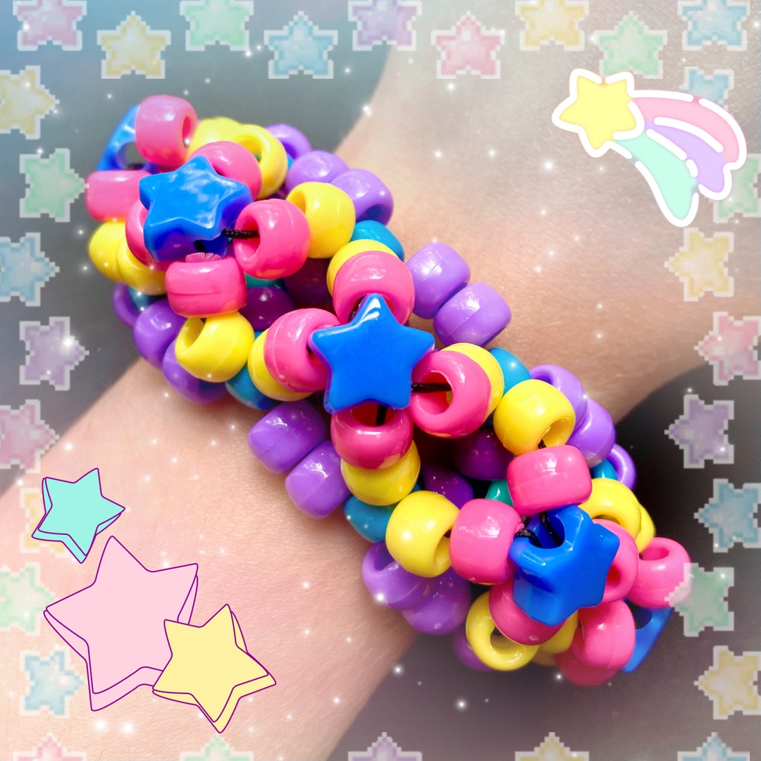 Pastel Galaxy Star 3D Kandi Cuff | Scene 3D X Base Cuff | Scenecore ...