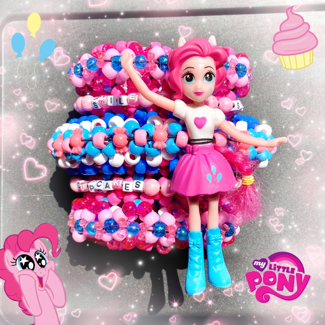 Pinkie Pie Epic Triple Rotating Kandi Cuff | MLP My Little Pony Rave ...