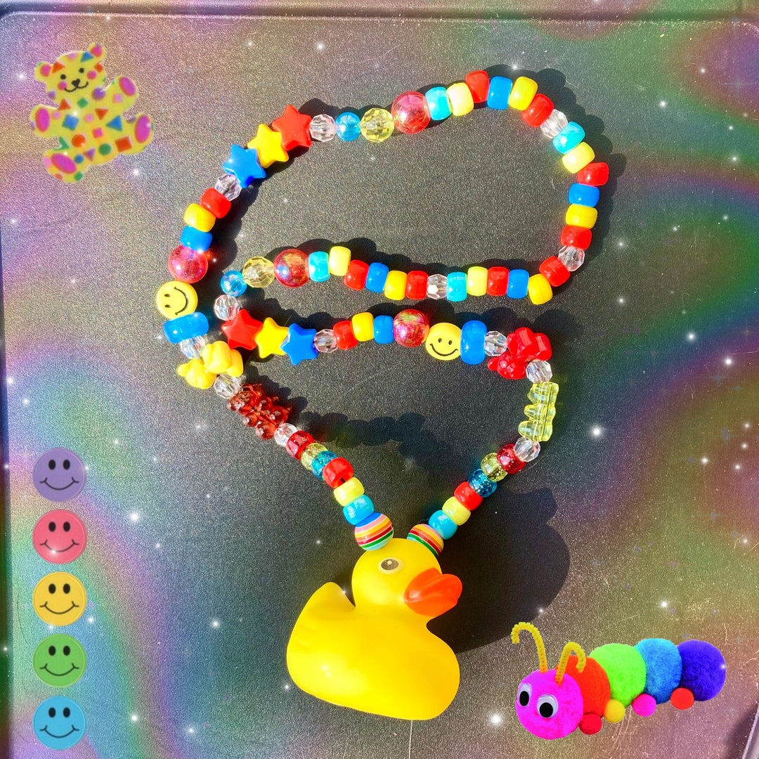 Rubber Duck Kidcore Kandi Necklace | Indie Clowncore Decora Y2K | Kandi ...