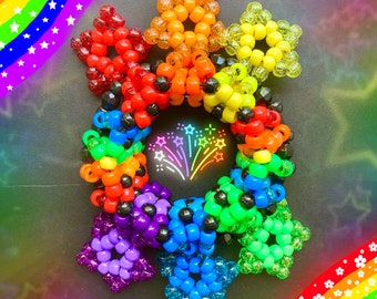 Rainbow Slinky Kandi Cuff Rave Scene Kid Emo - Etsy