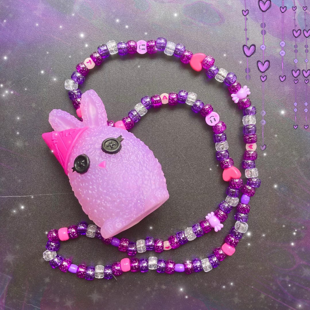Purple Bunny Kandi Necklace Rave PLUR Indie Kidcore Decora Y2K Kandi ...