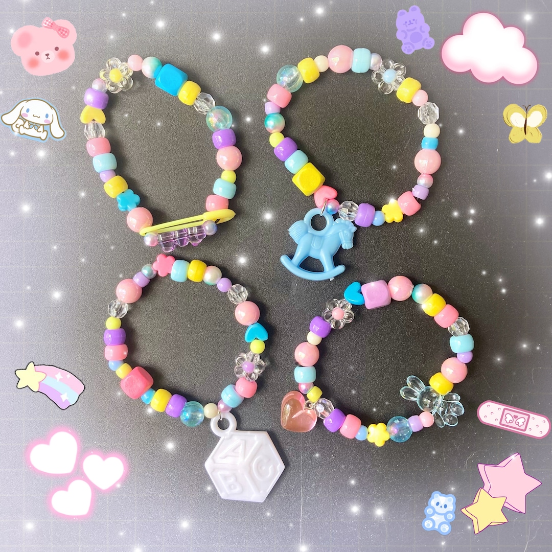 Kawaii Kidcore Kandi Single Set Sanrio Bracelets Nostalgia Y2K Cute ...