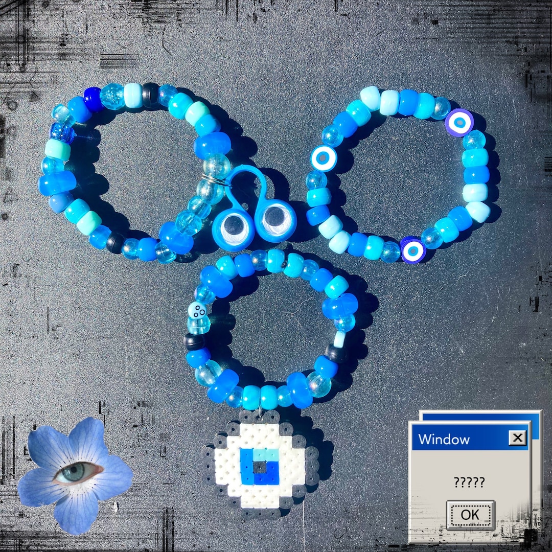 Weirdcore Eyeball Kandi Singles Emo Bracelets Scenecore 80s Nostalgia ...
