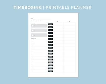 TIMEBOXING Digital Planner Daily Weekly Format Time Box Planner Digital ...