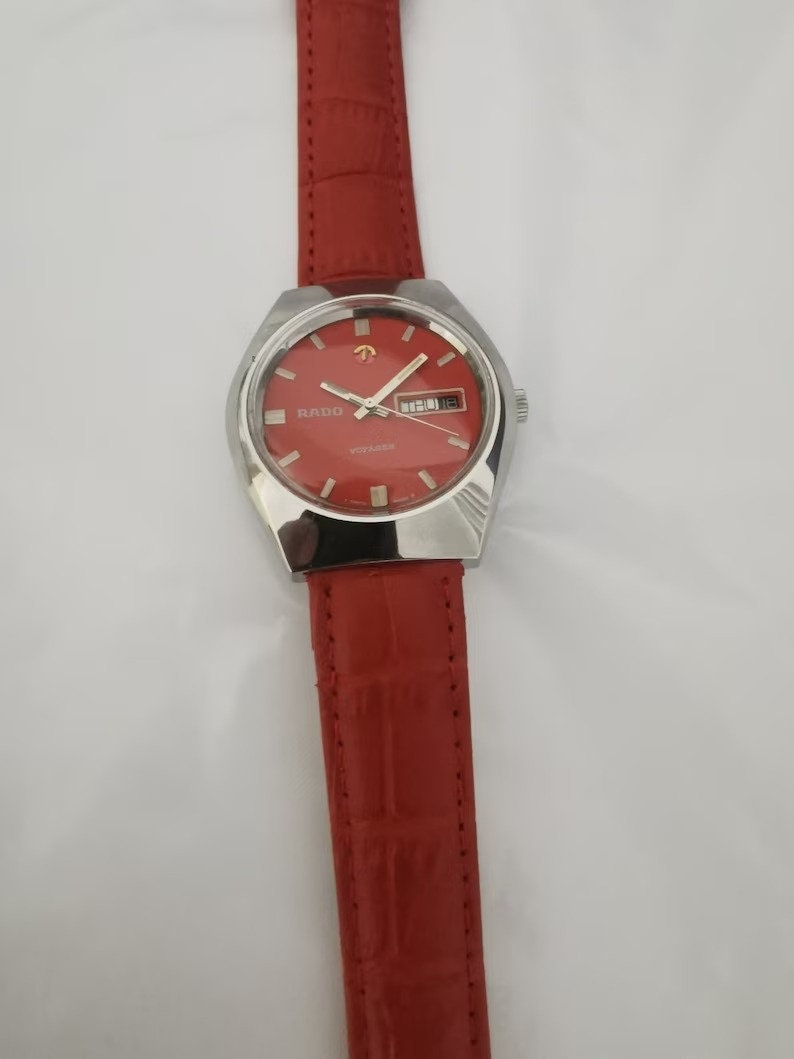 Rado Voyager Watch Men36mm Scarlet Red Colour Dial Automatic Round ...