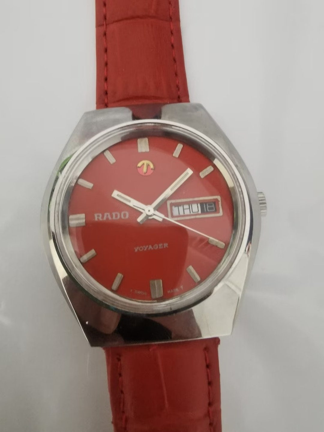 Rado Voyager Watch Men36mm Scarlet Red Colour Dial Automatic Round ...