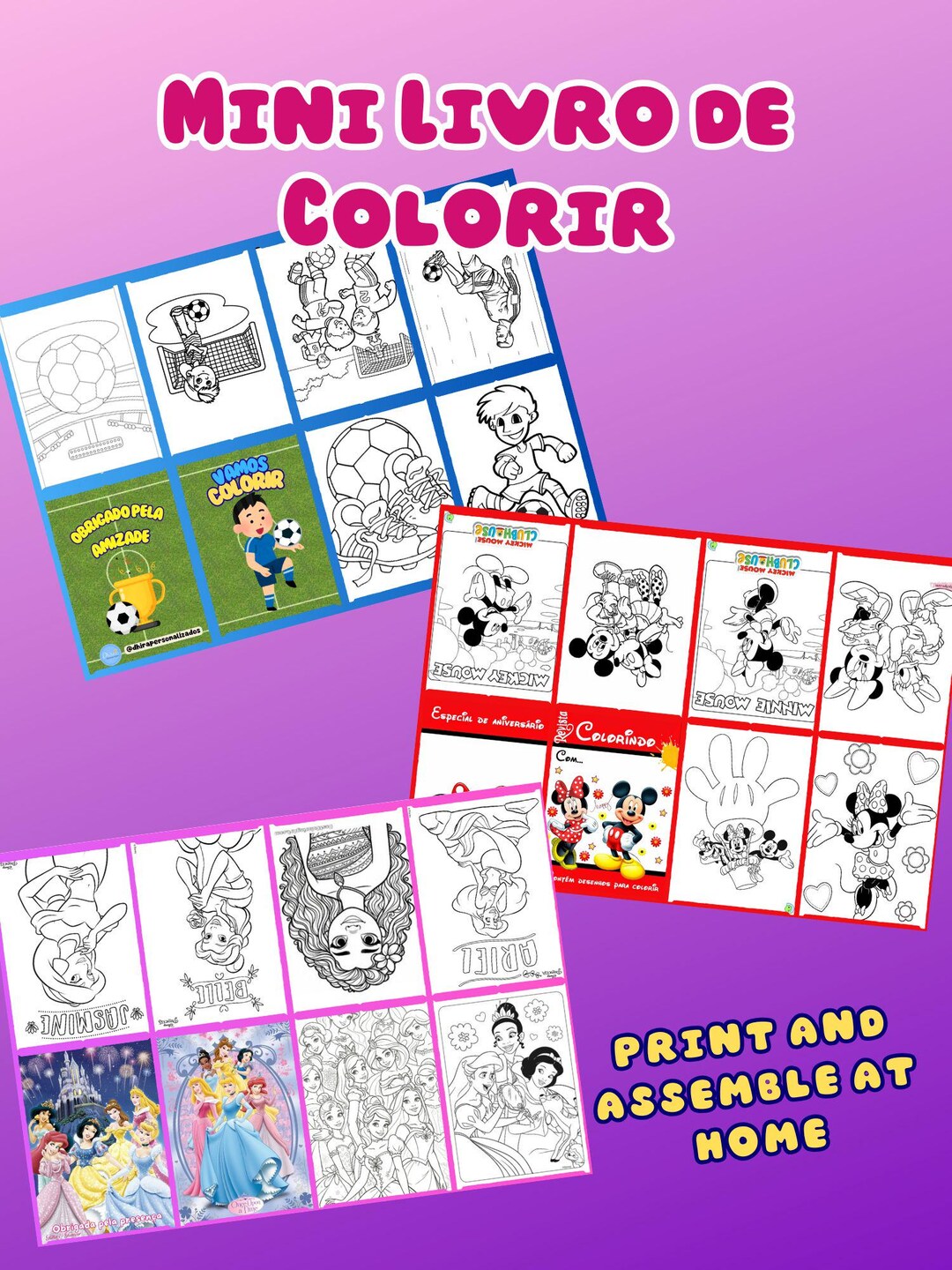 Printable Mini Coloring Books | 13 Themes Pack | Kids Party Activity ...