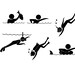 Digital Stick Figure SVG & PDF Swimming Actions Set: Catching Fish ...