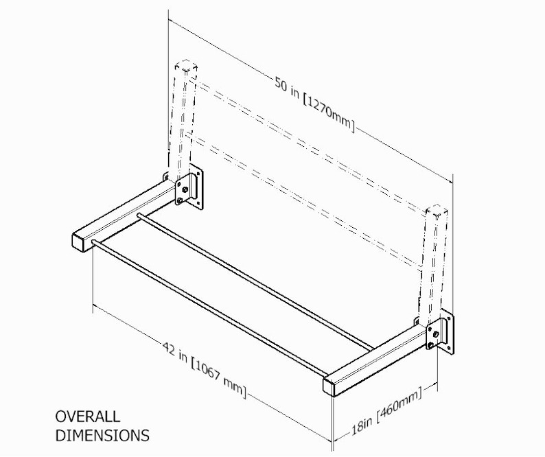Digital Plan : Foldable Wall-mounted Clothes Hanger Rack - DIY for ...